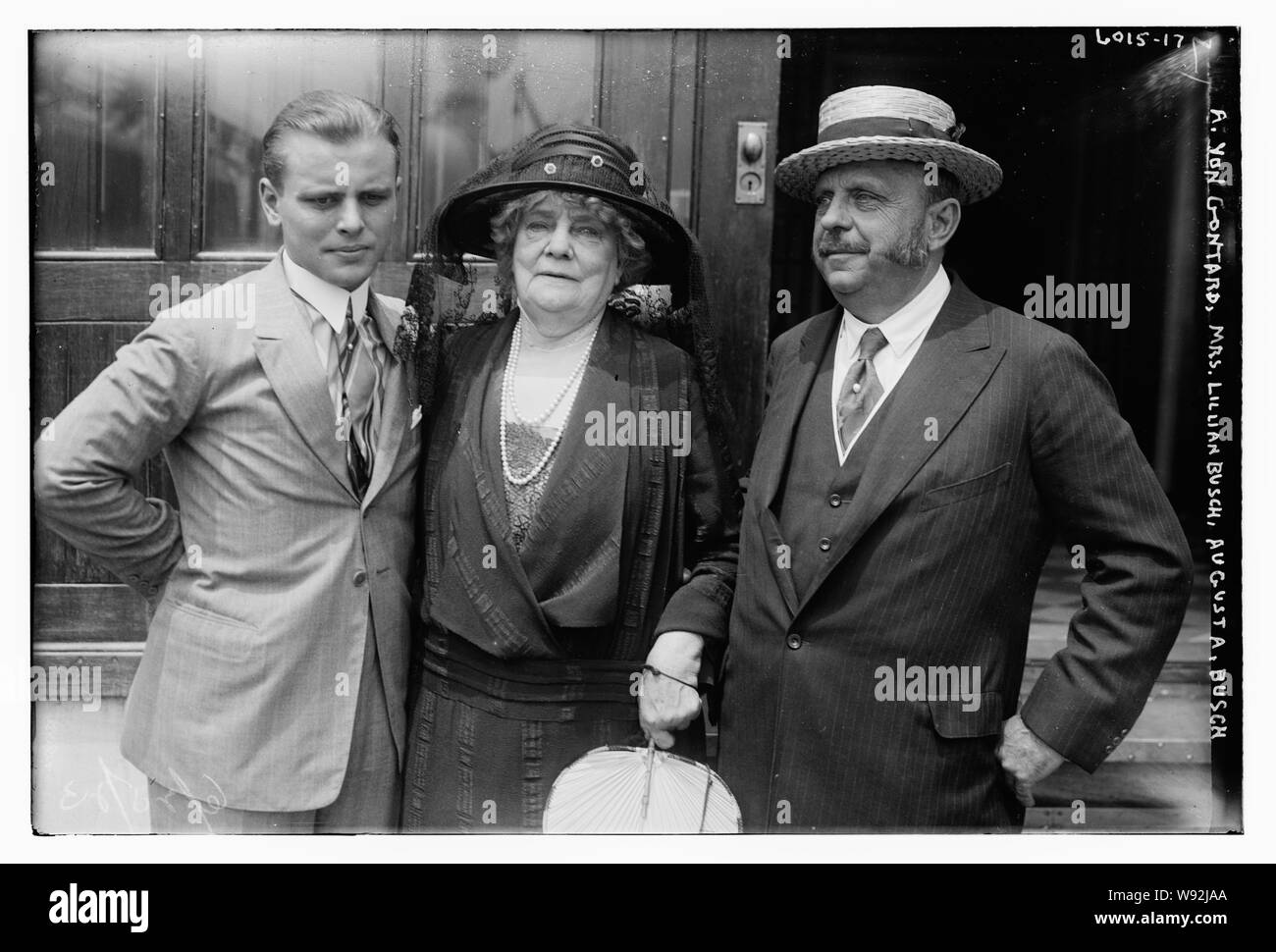 A. Von Gontard, Mrs. Lillian Busch, August A. Busch Stock Photo - Alamy