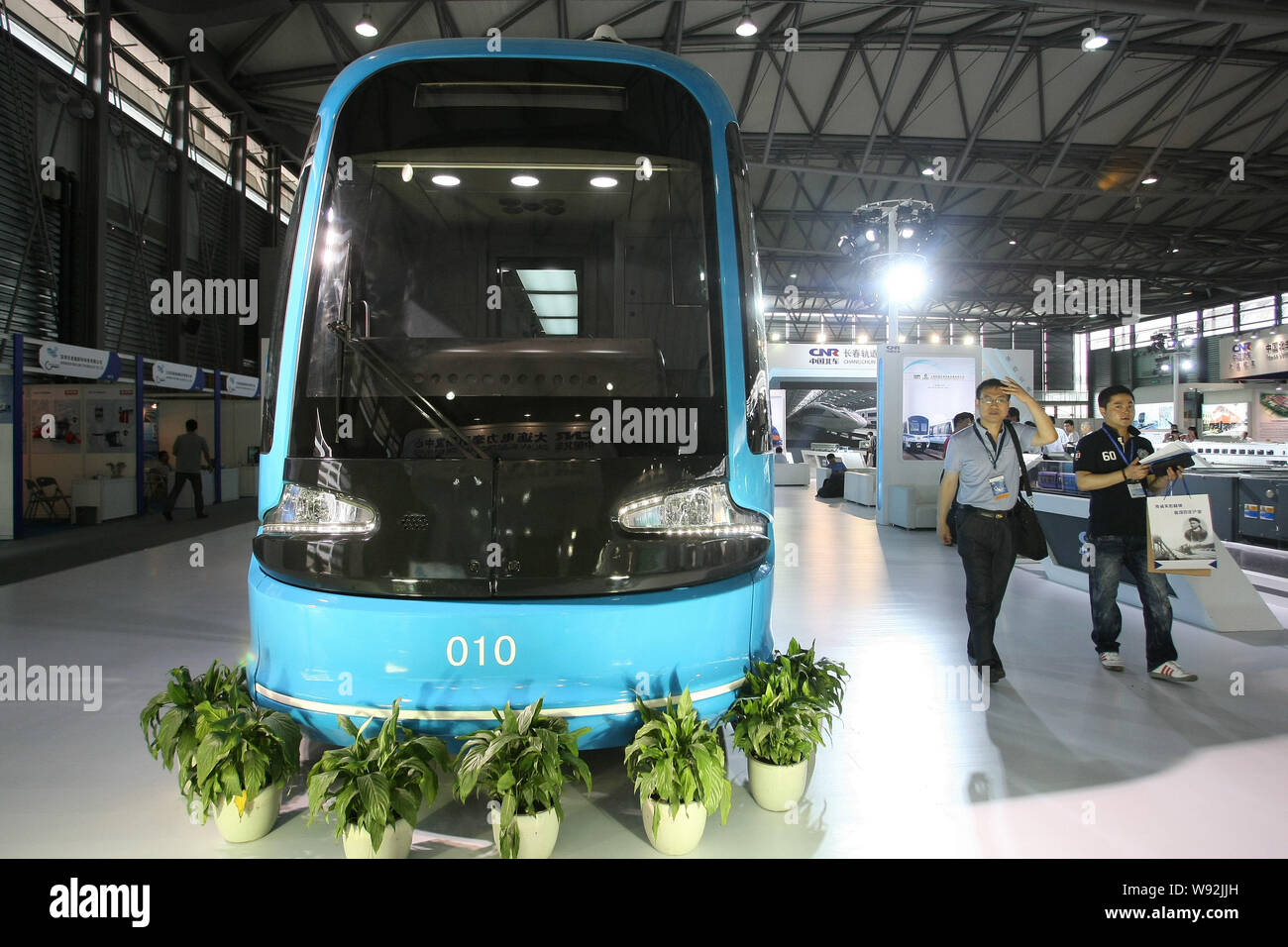 A tram made by Changchun Railway Vehicles Co is seen during the Rail ...