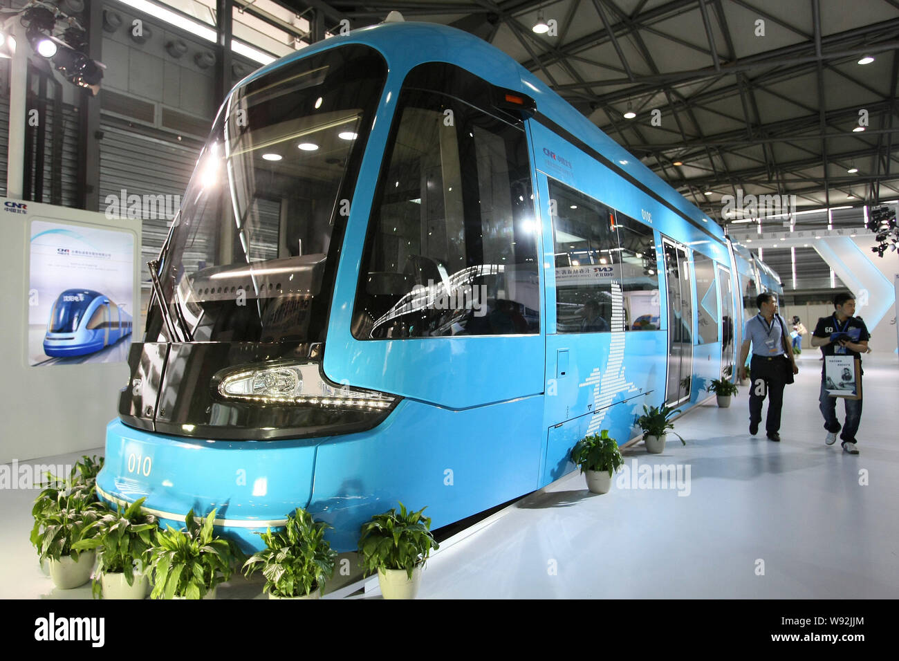 A tram made by Changchun Railway Vehicles Co is seen during the Rail ...