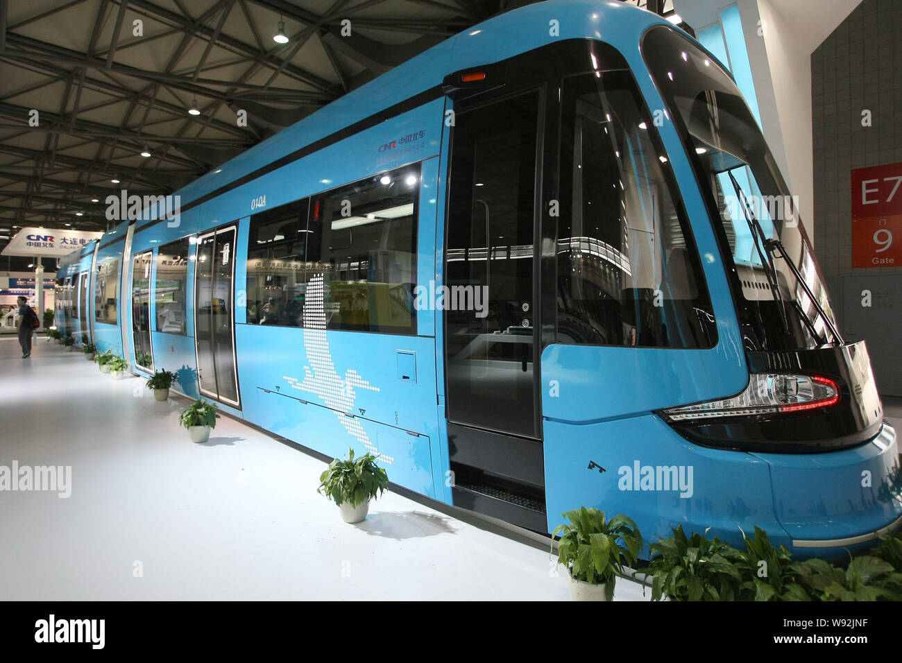 A tram made by Changchun Railway Vehicles Co is seen during the Rail ...