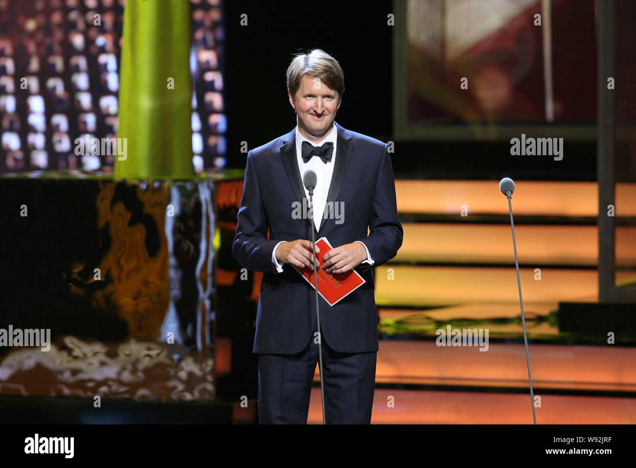 British director Tom Hooper speaks as he announces the Golden Goblet ...