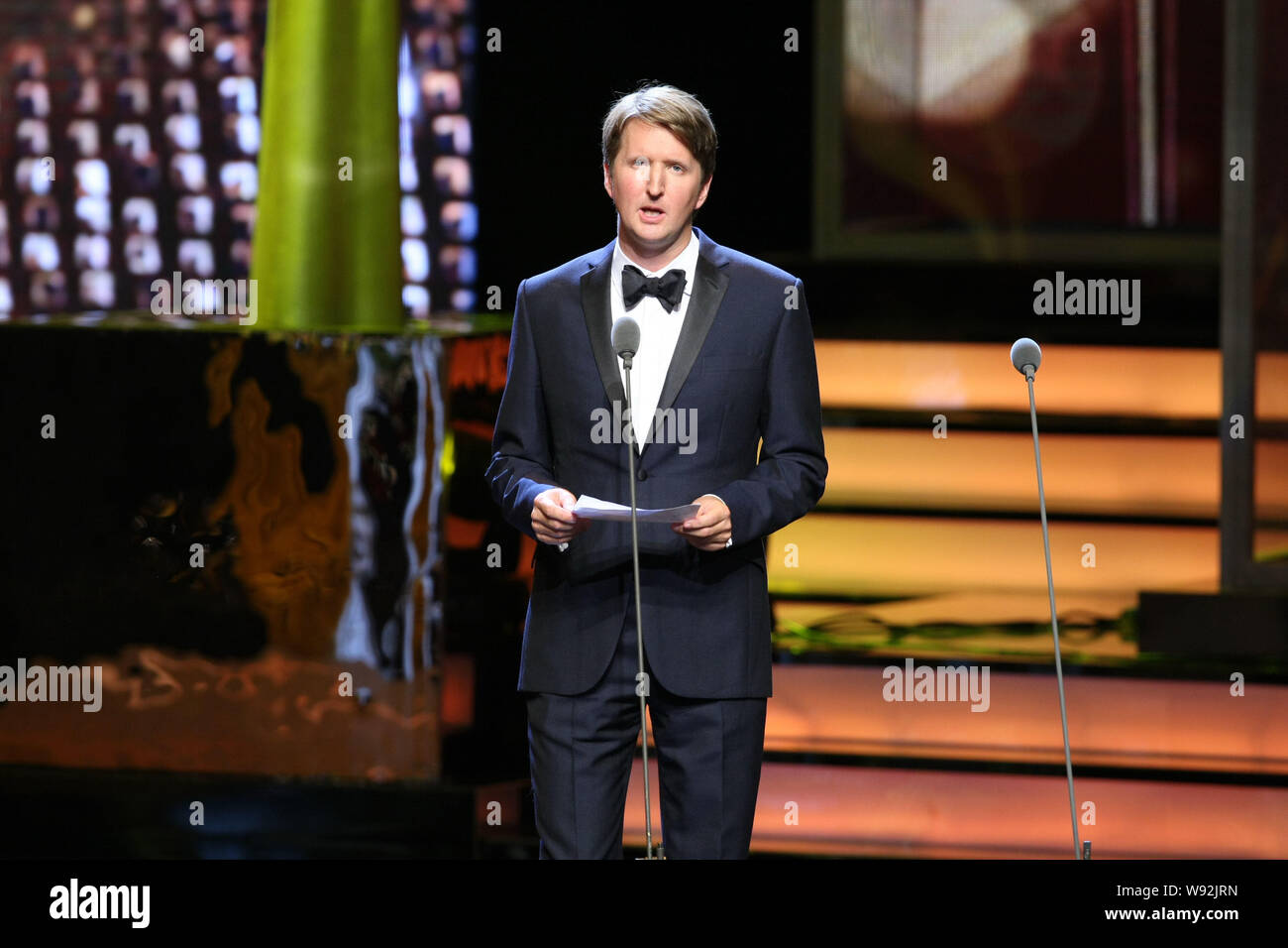 British director Tom Hooper speaks as he announces the Golden Goblet ...