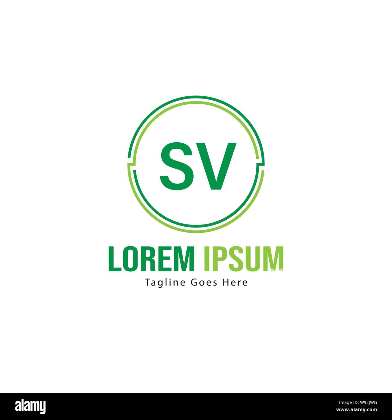 Initial SV logo template with modern frame. Minimalist SV letter logo ...