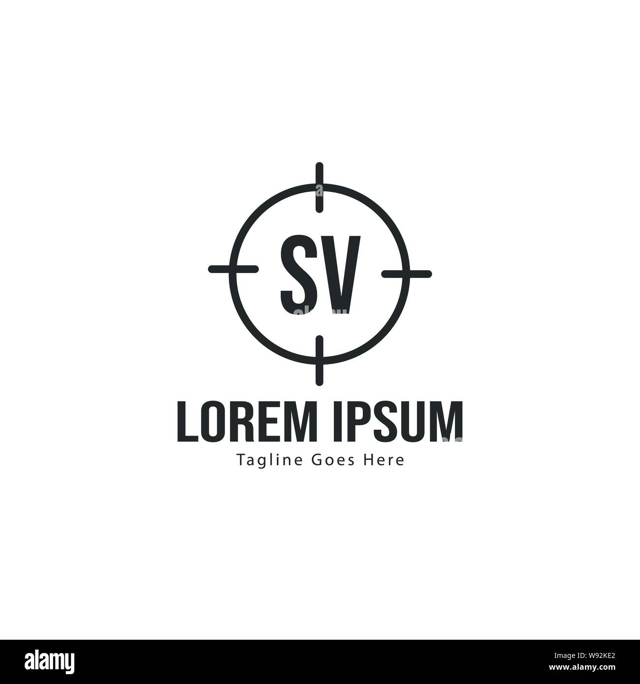Initial SV logo template with modern frame. Minimalist SV letter logo ...