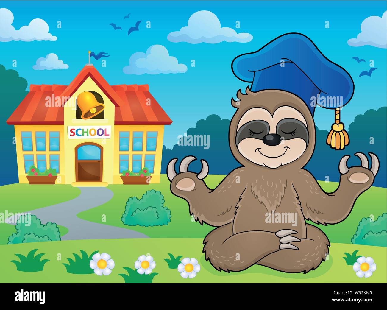 Sloth teacher theme image 4 - eps10 vector illustration Stock Vector ...
