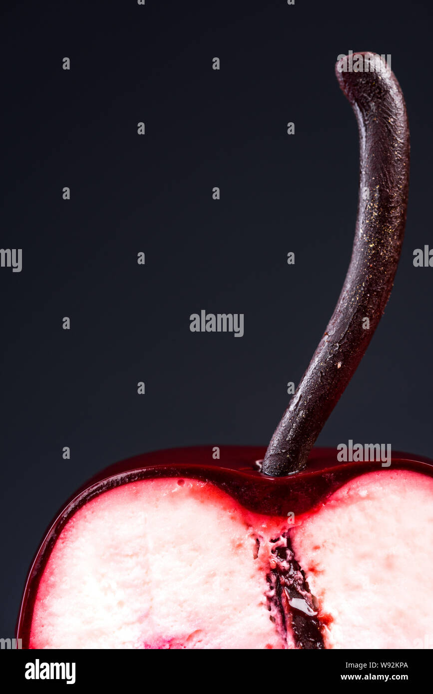 Artisan Monoportion Patisserie Dessert Cake on Black Reflective ...