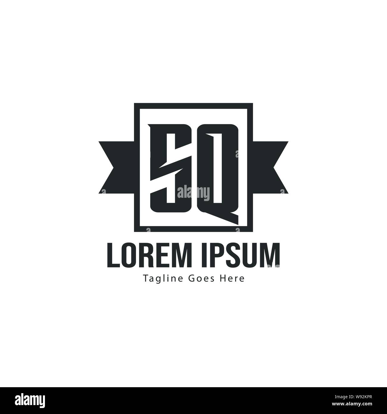 Initial SQ logo template with modern frame. Minimalist SQ letter logo ...