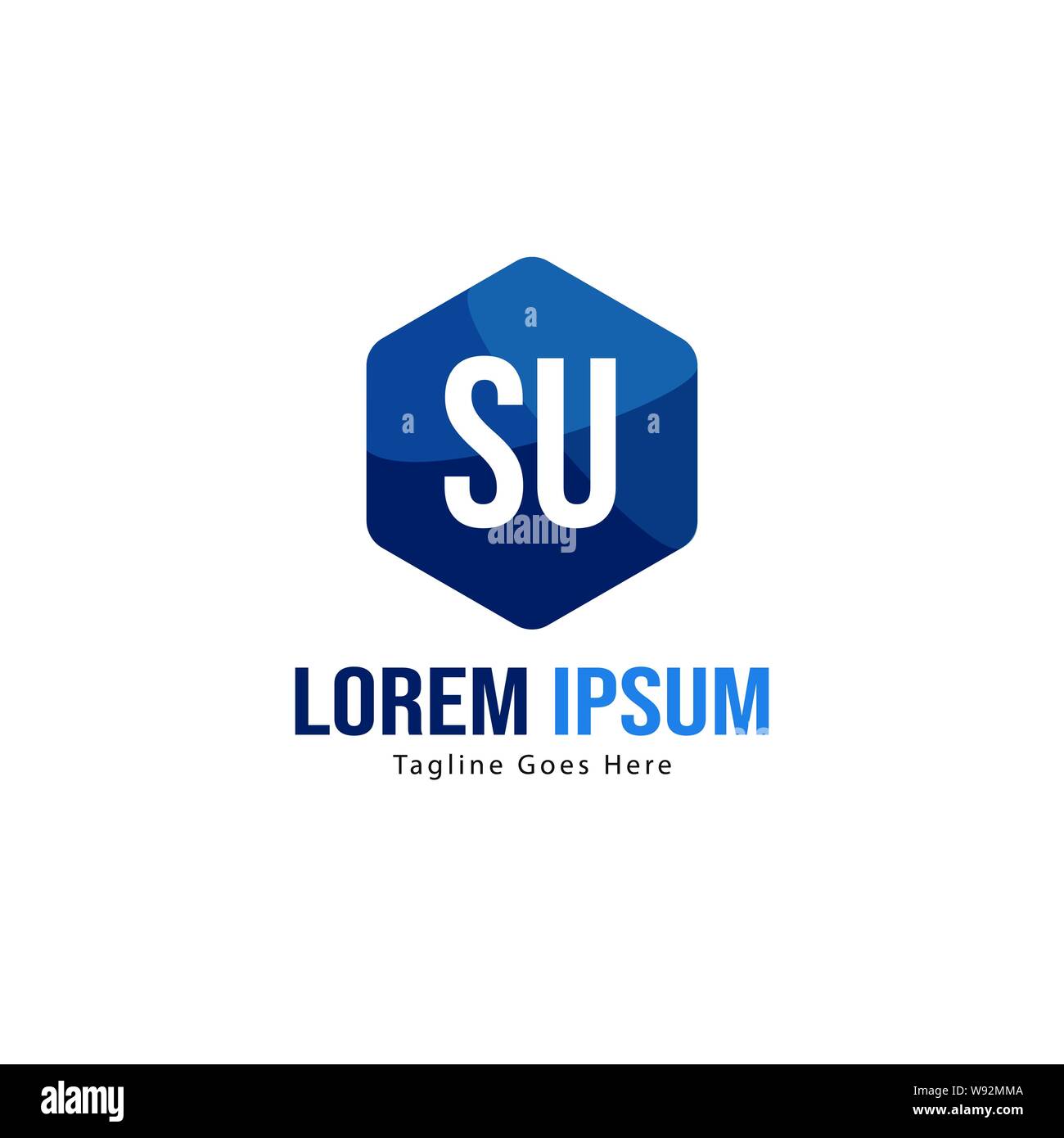 Initial SU logo template with modern frame. Minimalist SU letter logo ...