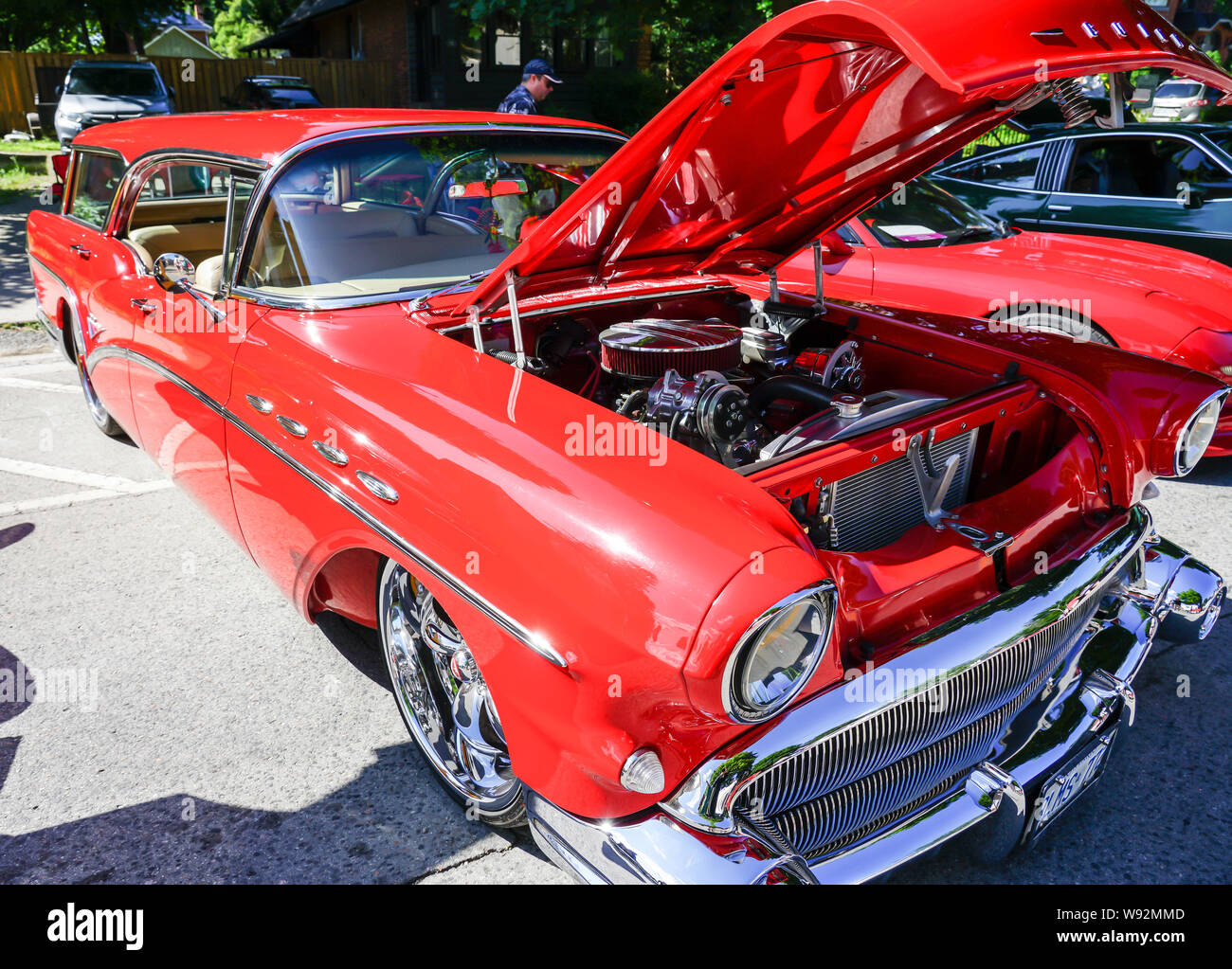 Vintage American Hot Rods on display at Alliston, Ontario, Canada Stock ...