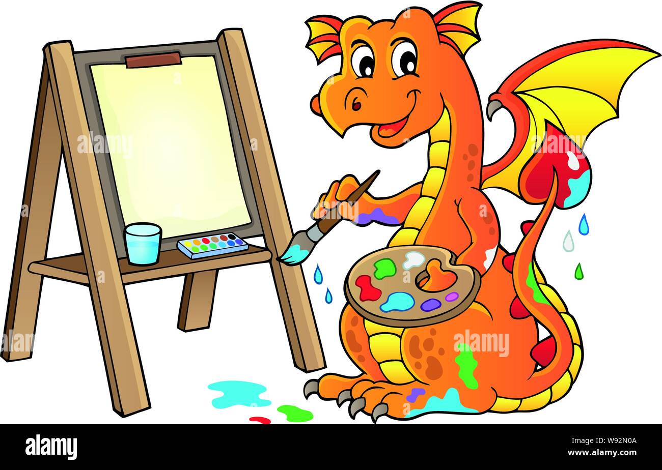 Painting dragon theme image 2 - eps10 vector illustration Stock Vector ...