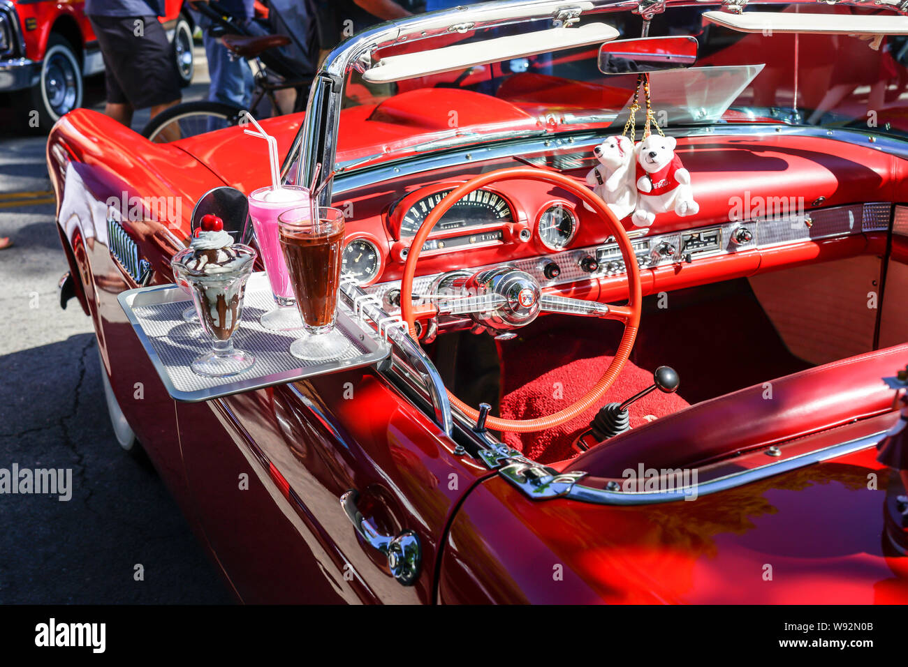 Vintage American Hot Rods on display at Alliston, Ontario, Canada Stock ...