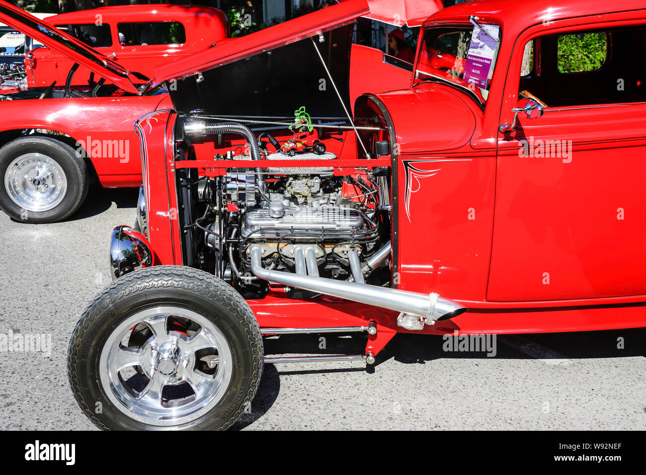 Vintage American Hot Rods on display at Alliston, Ontario, Canada Stock ...