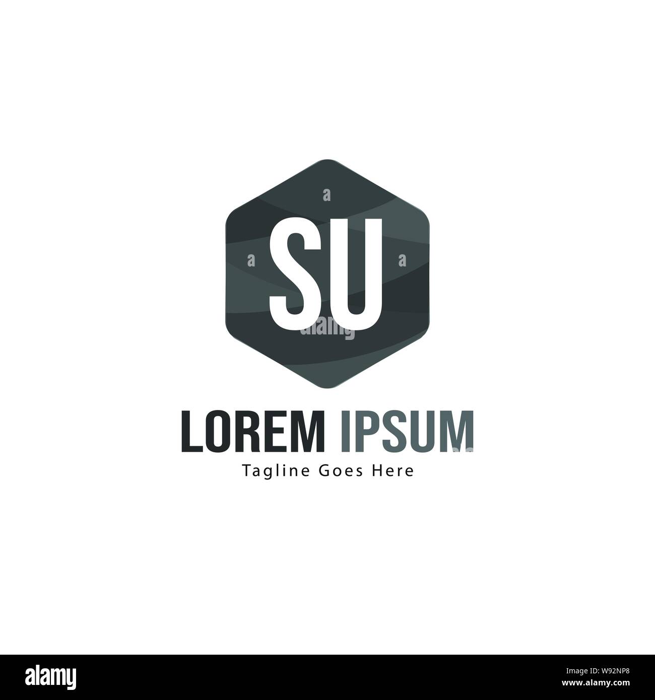 Initial SU logo template with modern frame. Minimalist SU letter logo ...