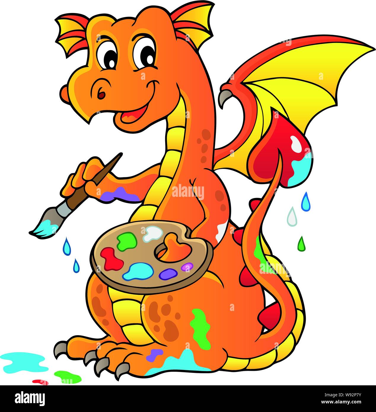 Painting dragon theme image 1 - eps10 vector illustration Stock Vector ...