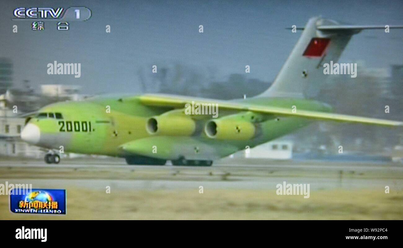 A screen shot of the Yun-20, or Transport-20, Chinas first domestically ...