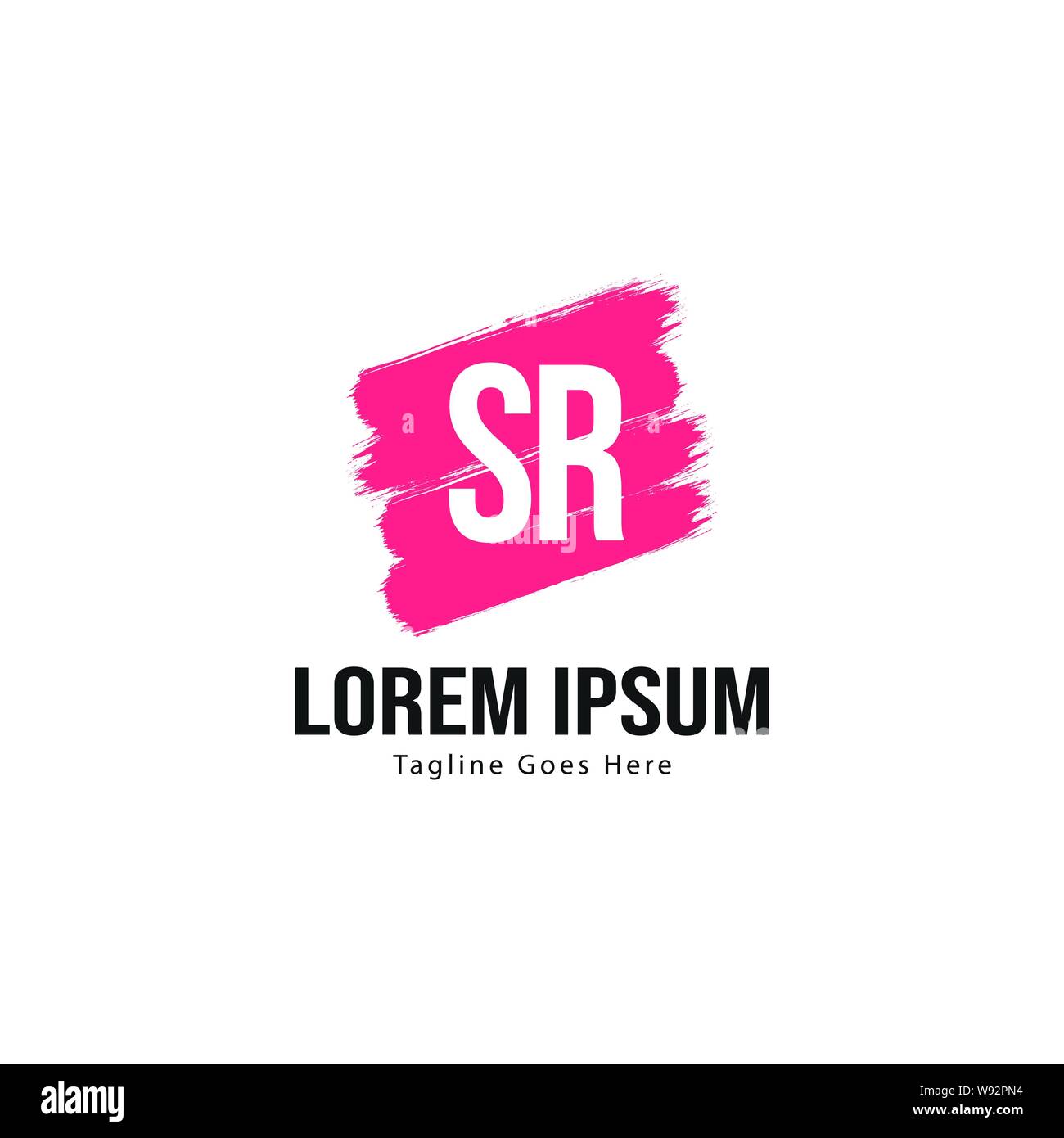 Initial SR logo template with modern frame. Minimalist SR letter logo ...