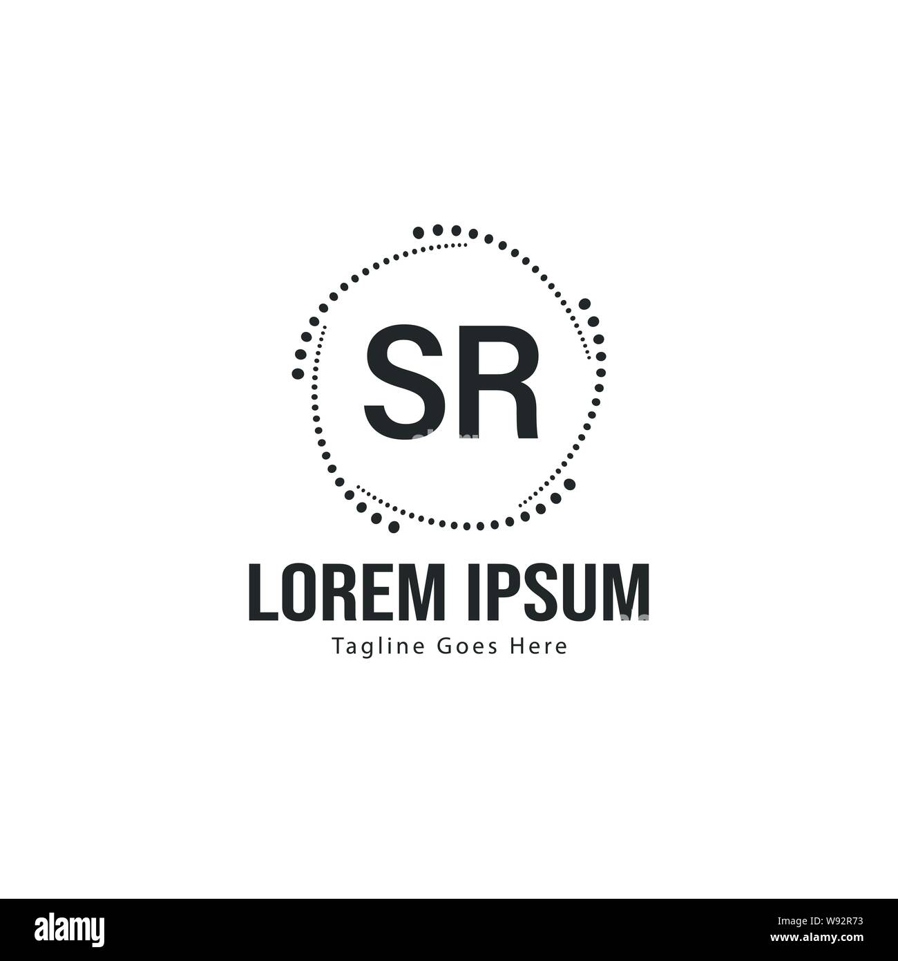 Initial SR logo template with modern frame. Minimalist SR letter logo ...