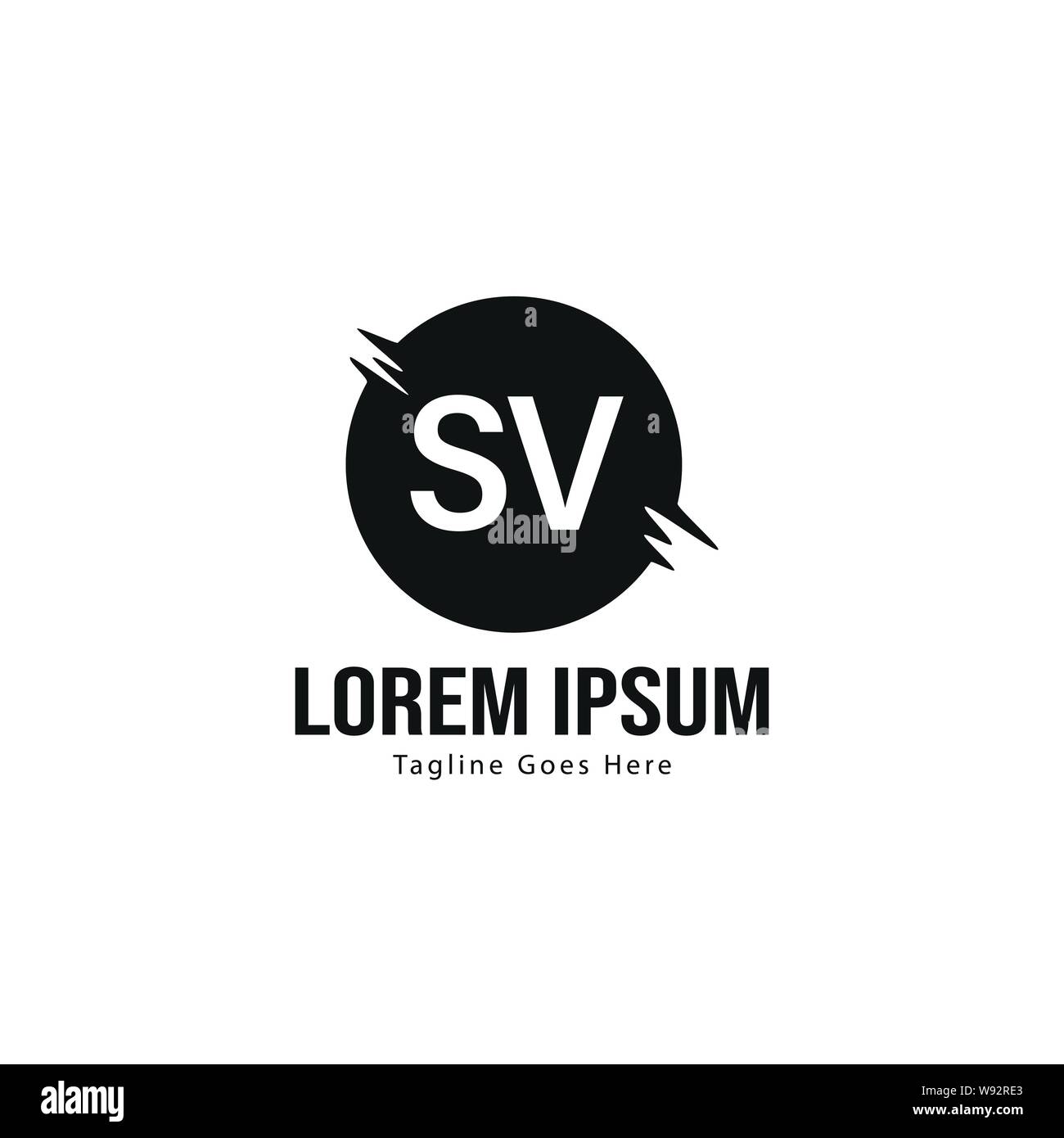 Initial SV logo template with modern frame. Minimalist SV letter logo ...