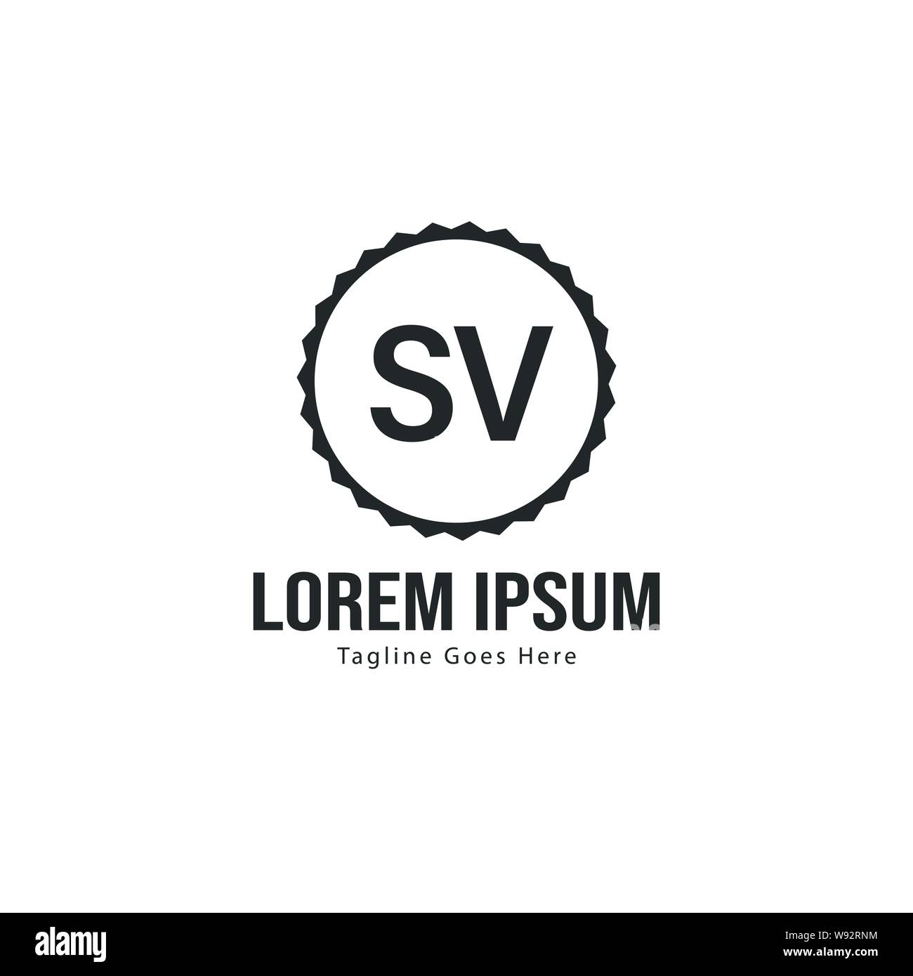 Initial SV logo template with modern frame. Minimalist SV letter logo ...