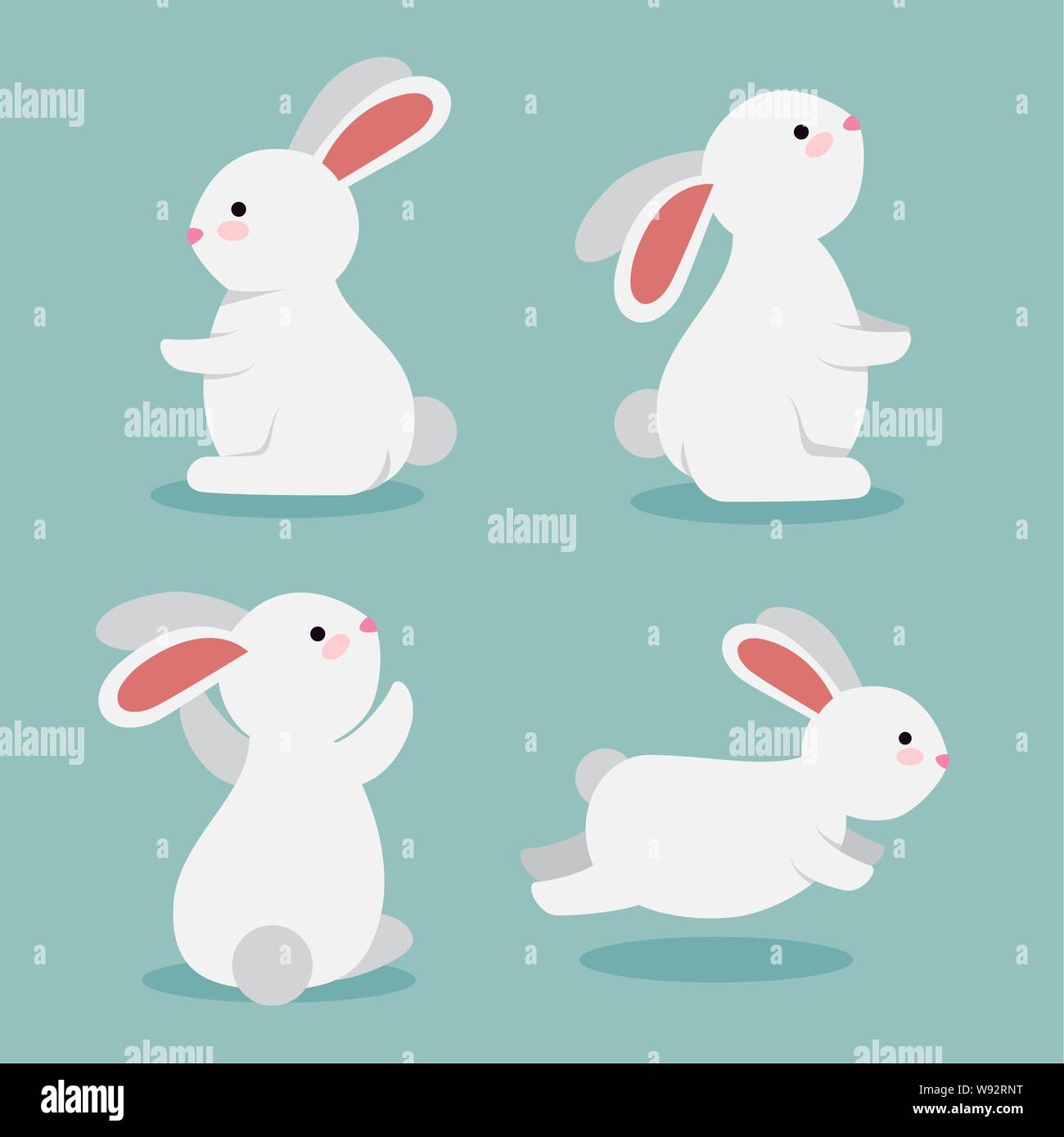 set of cute rabbits wild animals Stock Vector Image & Art - Alamy