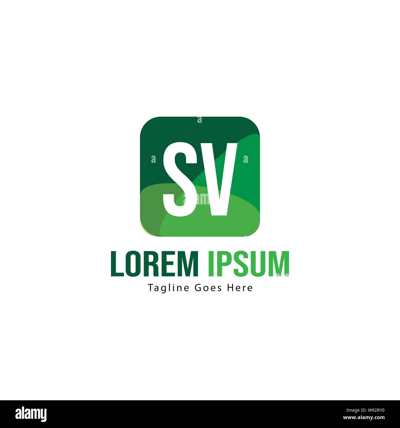 Initial SV logo template with modern frame. Minimalist SV letter logo ...