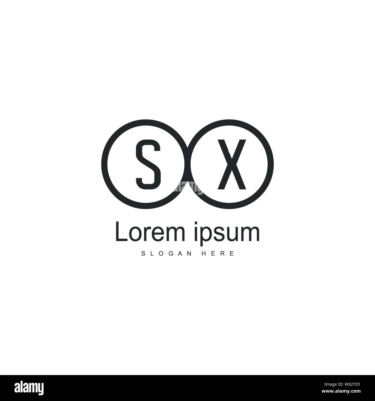 Initial SX logo template with modern frame. Minimalist SX letter logo ...