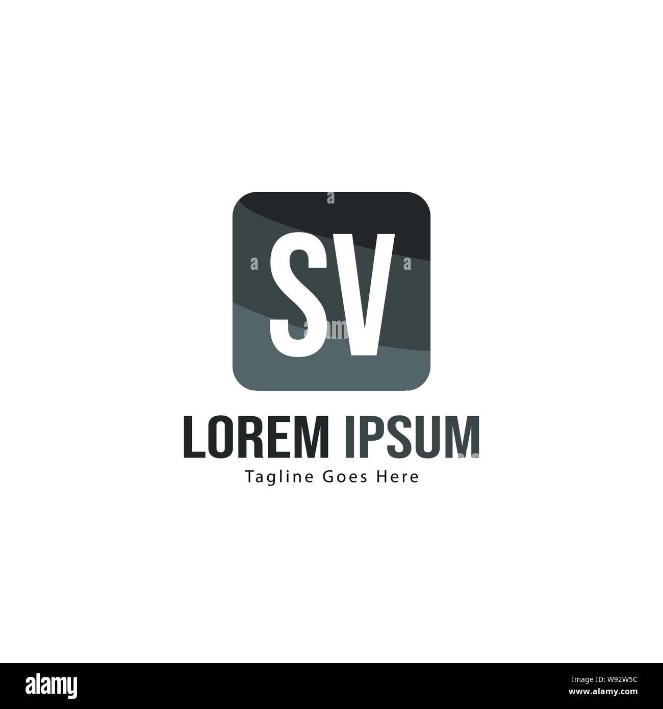 Initial SV logo template with modern frame. Minimalist SV letter logo ...