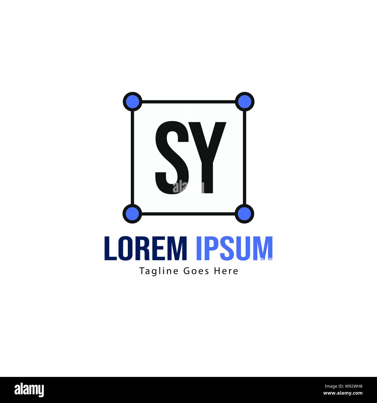 Initial SY logo template with modern frame. Minimalist SY letter logo ...
