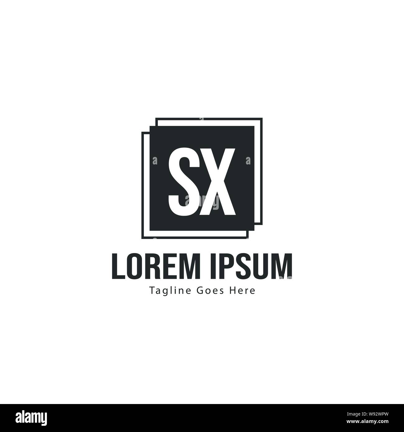Initial SX logo template with modern frame. Minimalist SX letter logo ...