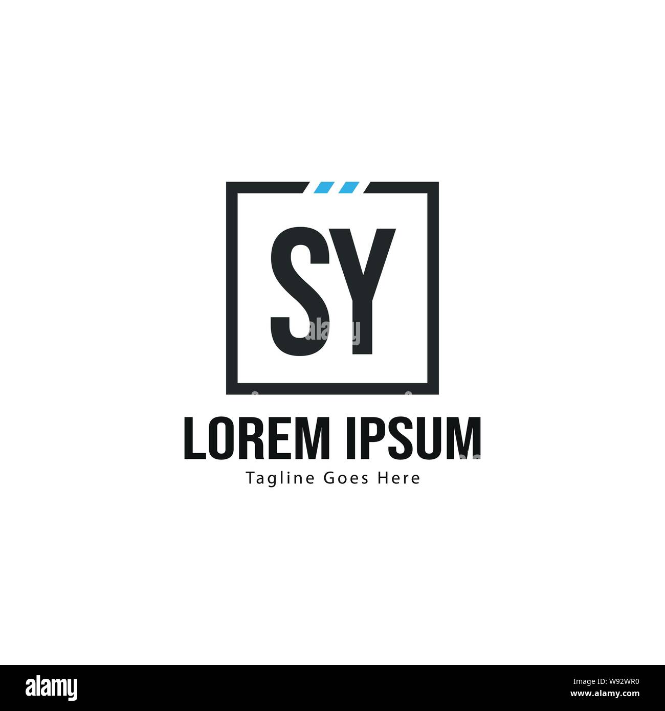 Initial SY logo template with modern frame. Minimalist SY letter logo ...