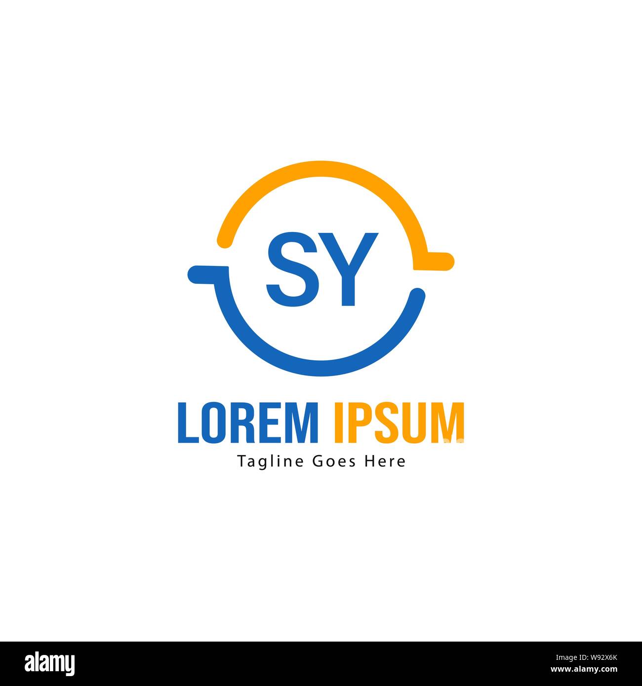 Initial SY logo template with modern frame. Minimalist SY letter logo ...