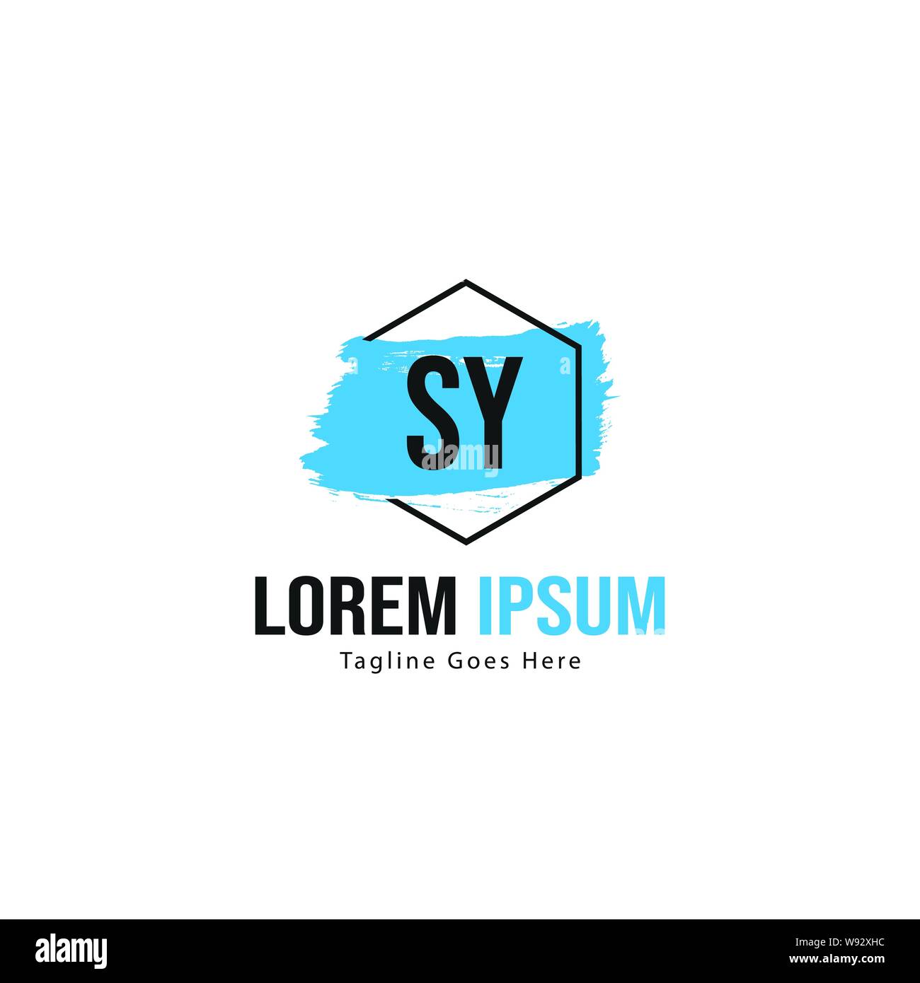 Initial SY logo template with modern frame. Minimalist SY letter logo ...