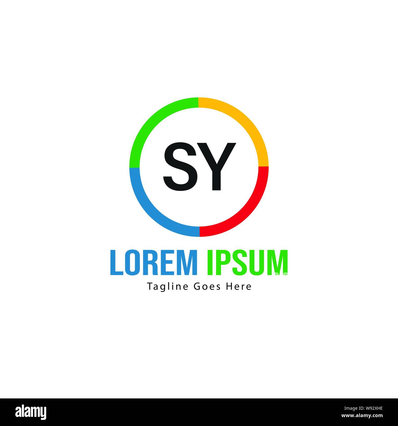 Initial SY logo template with modern frame. Minimalist SY letter logo ...