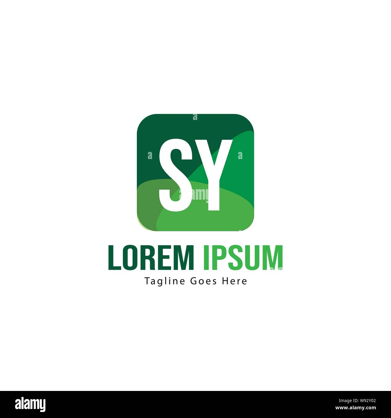 Initial SY logo template with modern frame. Minimalist SY letter logo ...