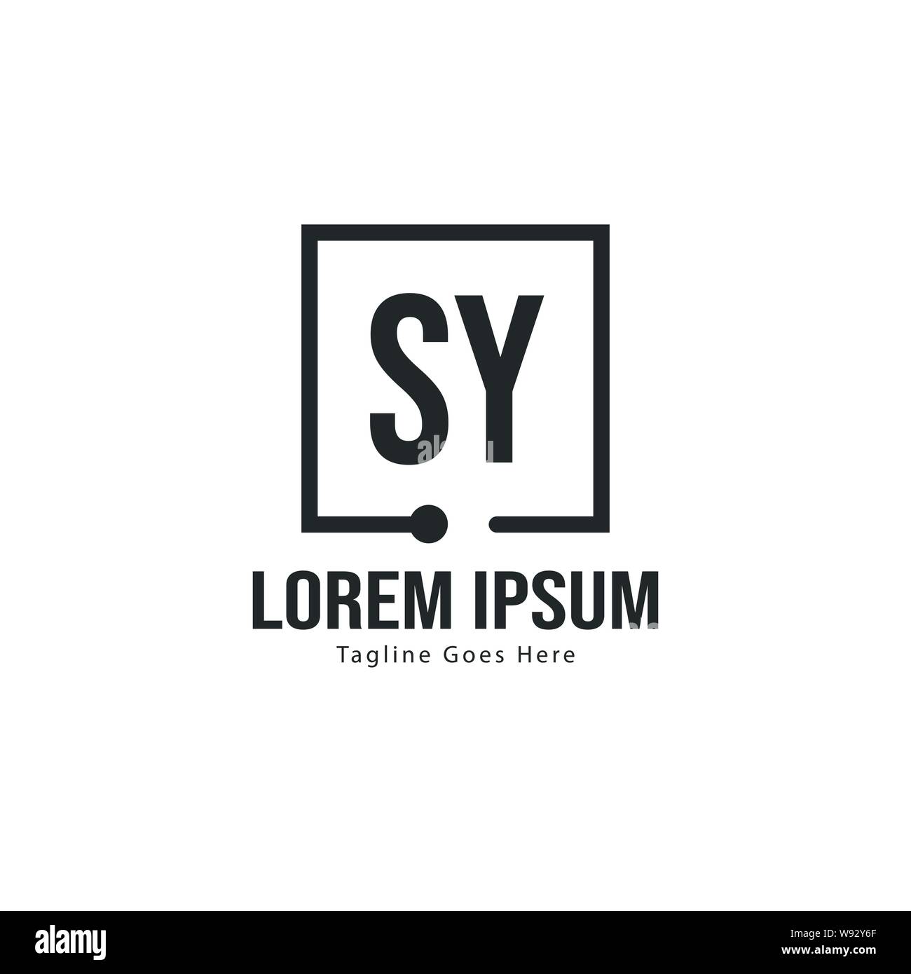 Initial SY logo template with modern frame. Minimalist SY letter logo ...