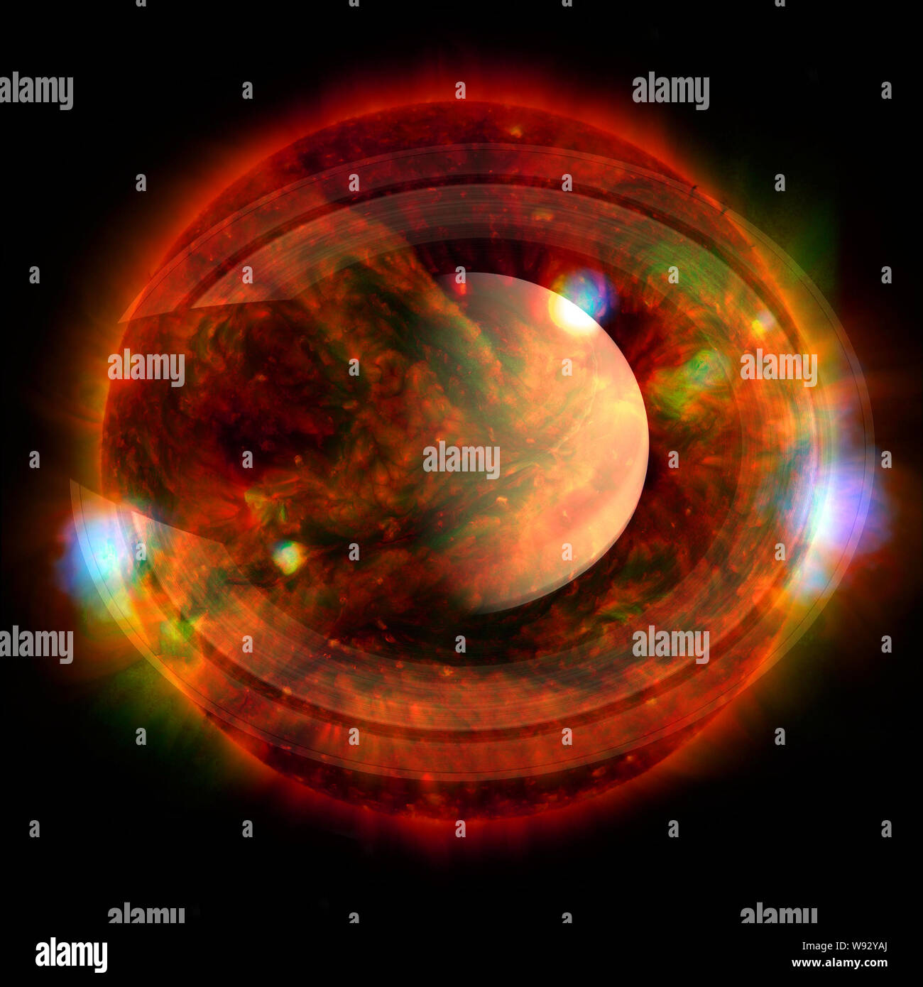 Saturn. Incredibly beautiful planets, galaxies, dark and cold beauty of ...