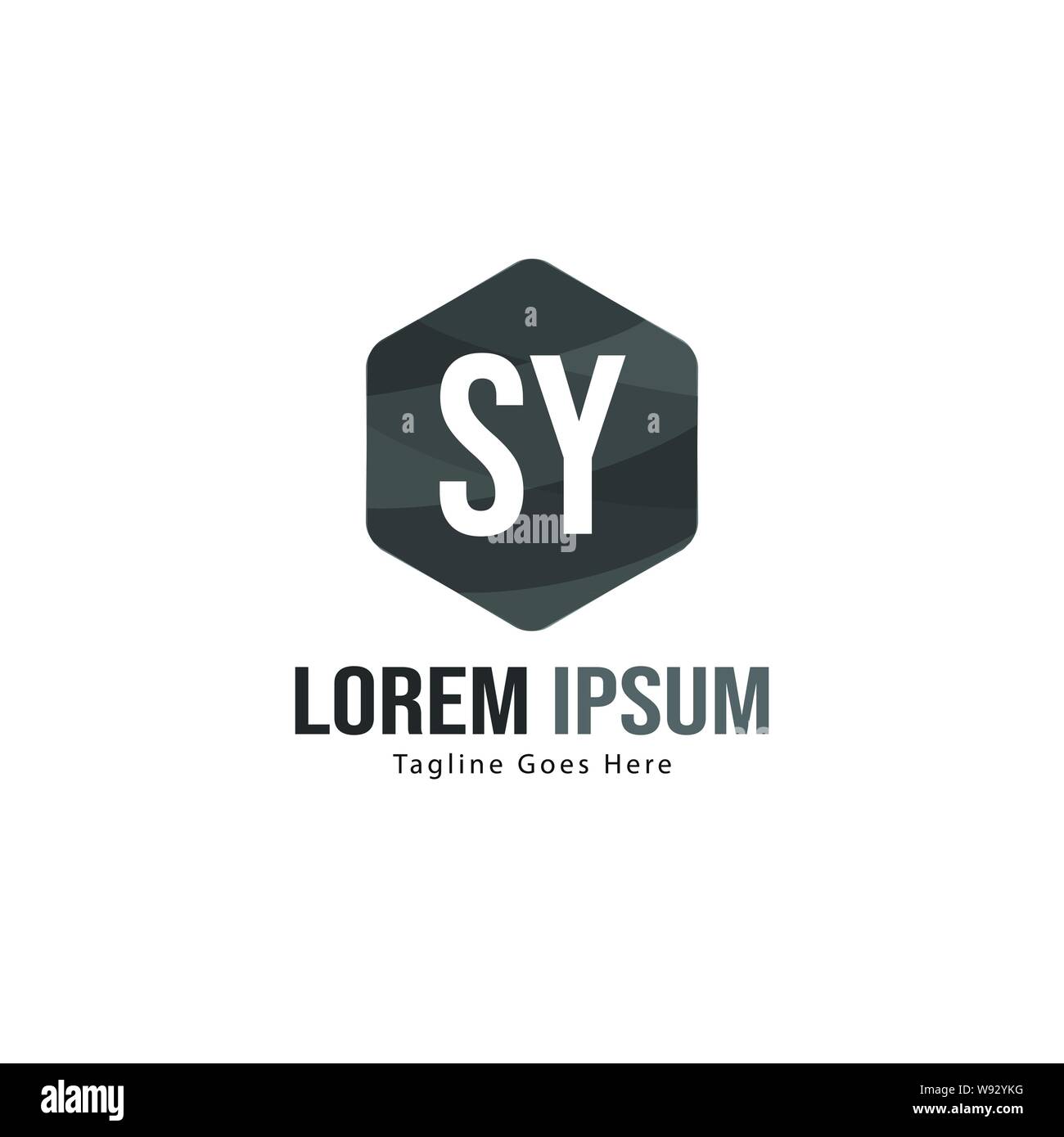 Initial SY logo template with modern frame. Minimalist SY letter logo ...