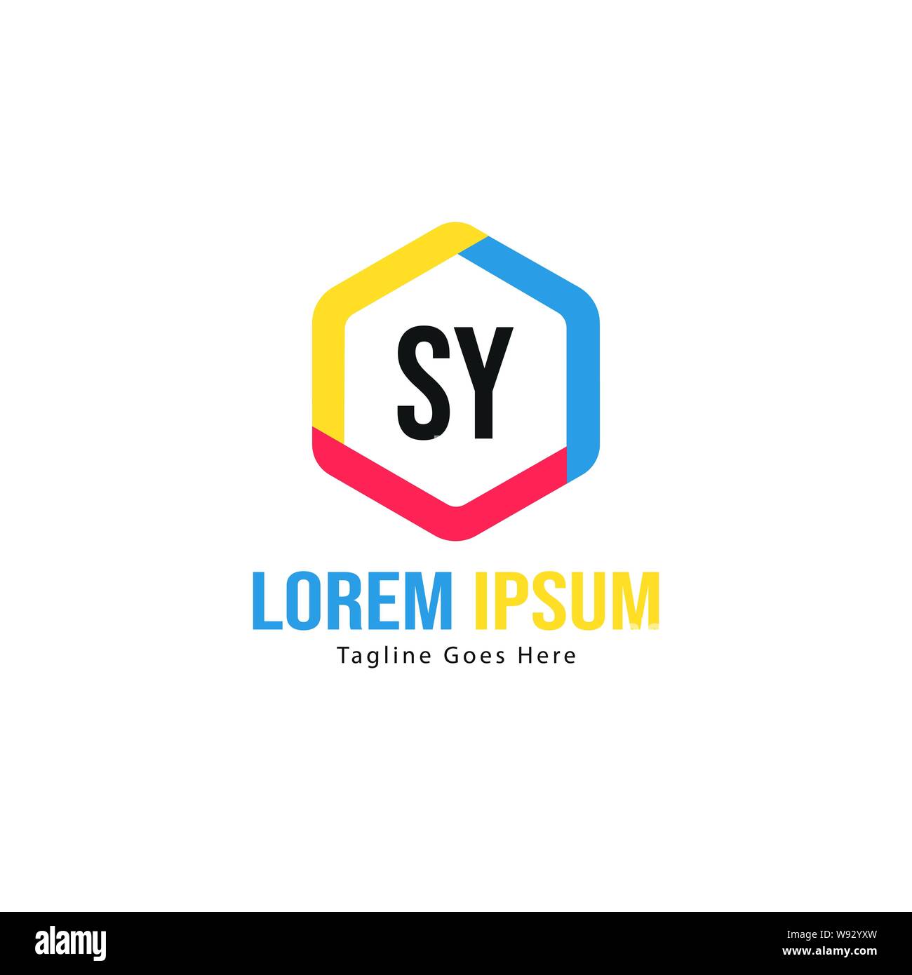 Initial SY logo template with modern frame. Minimalist SY letter logo ...