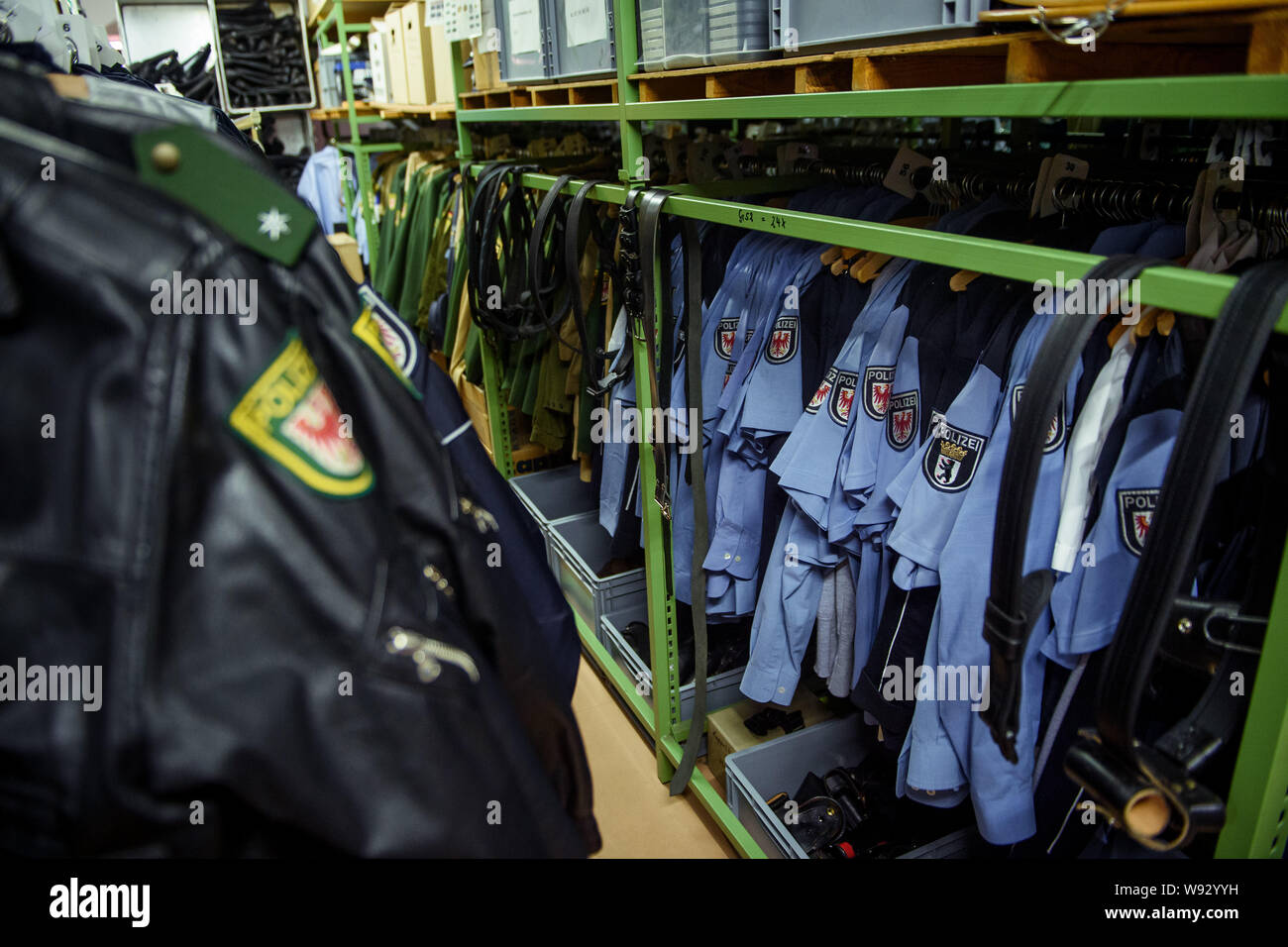 Potsdam, Germany. 12th Aug, 2019. Police uniforms from different ...