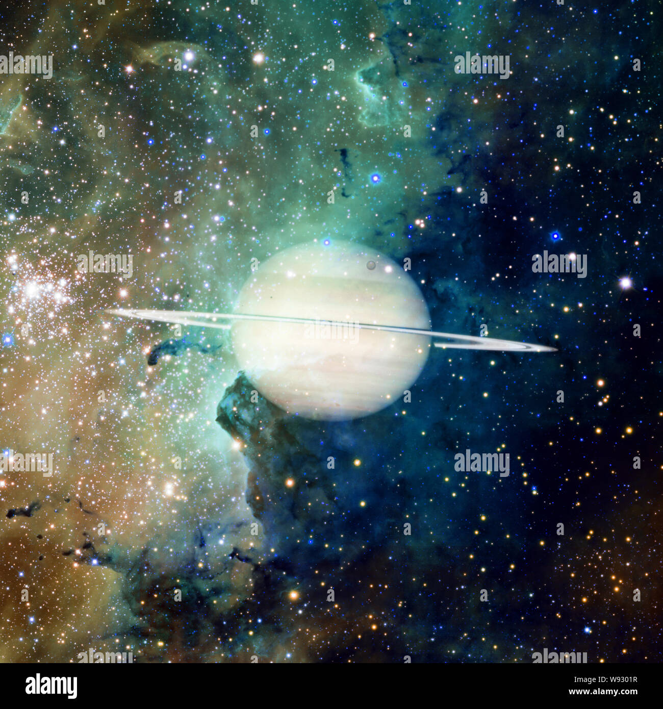 Saturn - planet of the Solar system. Science wallpaper. Elements of ...