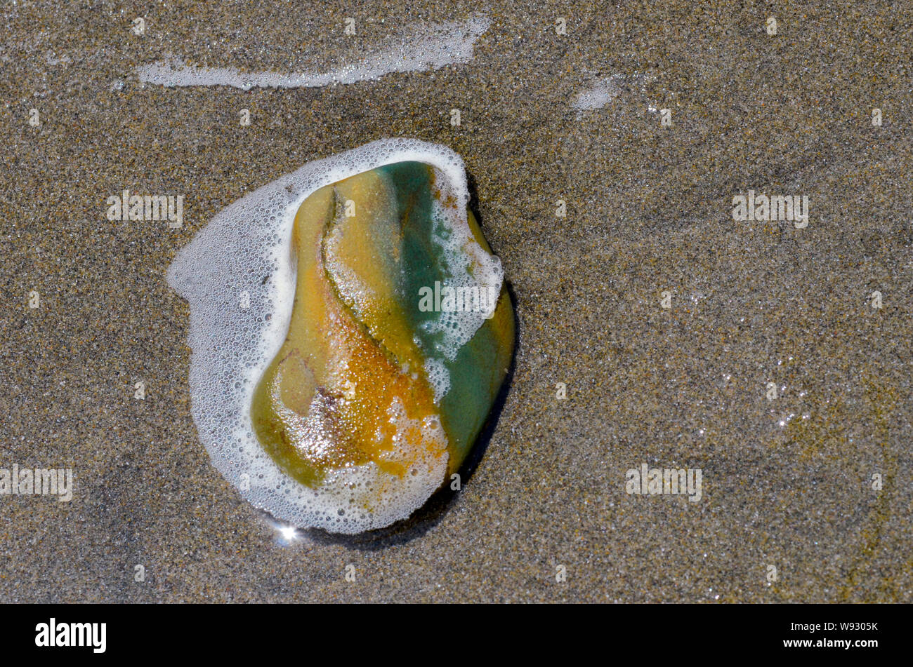Stone in the sun on the sand at the beach Stock Photo - Alamy