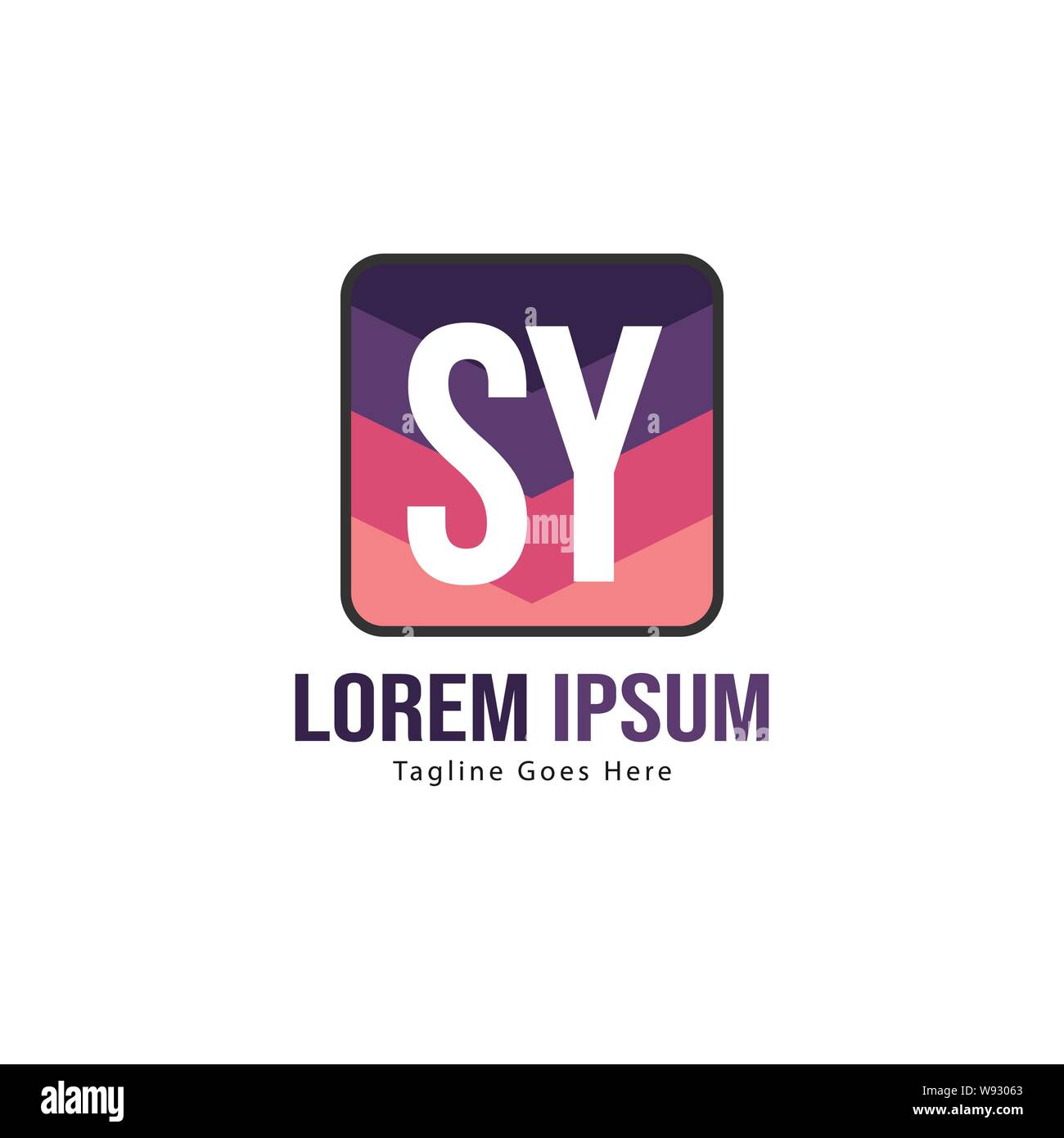 Initial SY logo template with modern frame. Minimalist SY letter logo ...