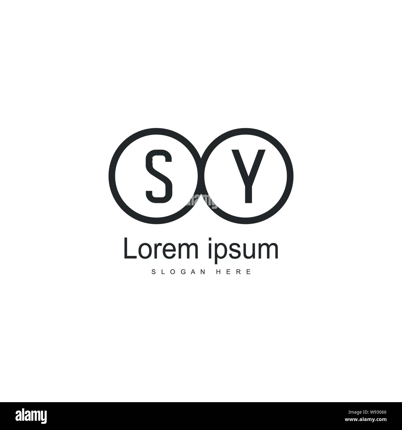 Initial SY logo template with modern frame. Minimalist SY letter logo ...
