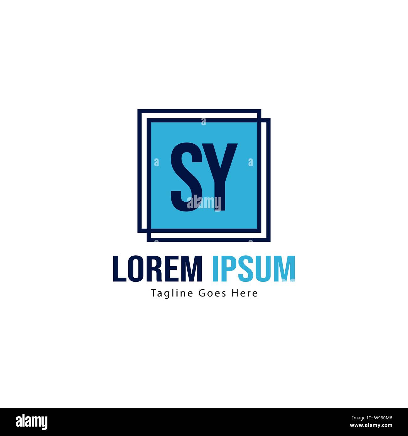 Initial SY logo template with modern frame. Minimalist SY letter logo ...