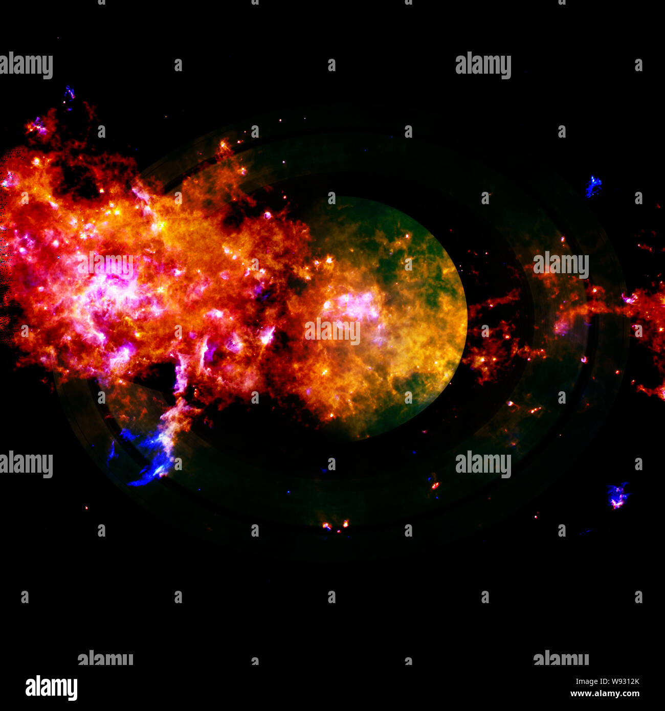 Saturn - planet of the Solar system. Science wallpaper. Elements of ...