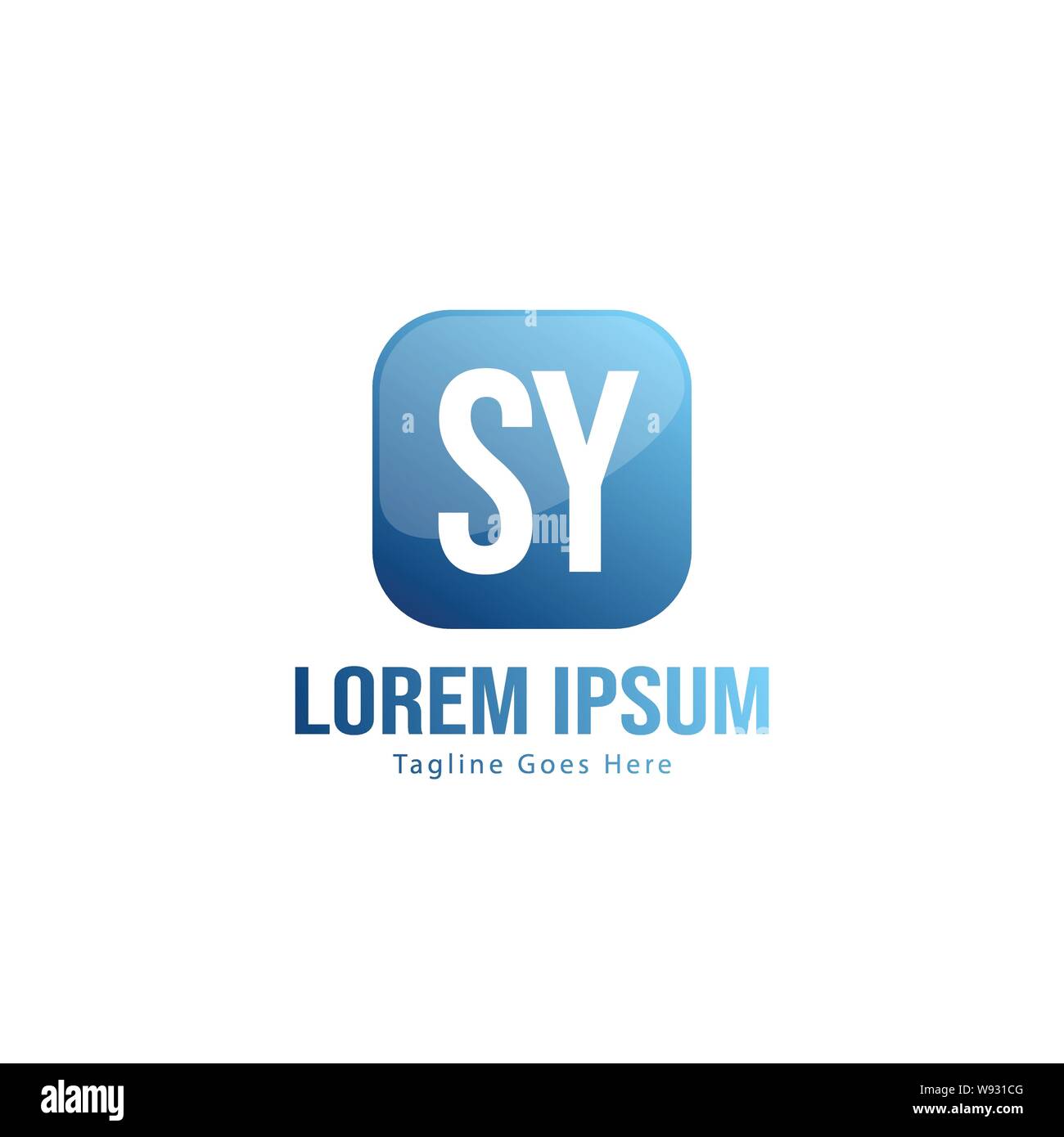 Initial SY logo template with modern frame. Minimalist SY letter logo ...