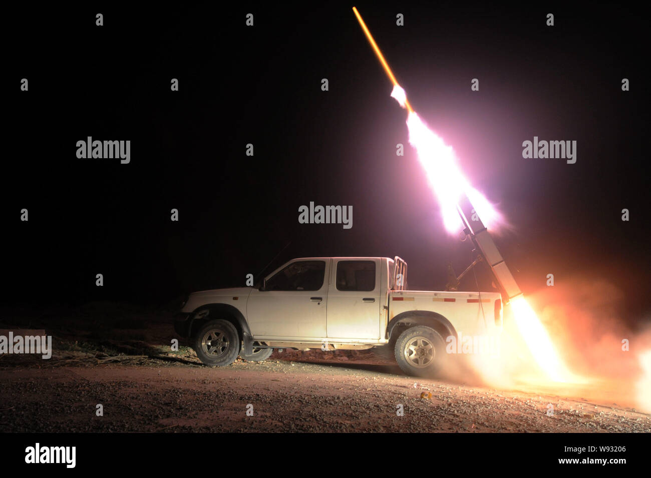 A cloud seeding rocket is launched to ease the heat wave in Shangyu ...