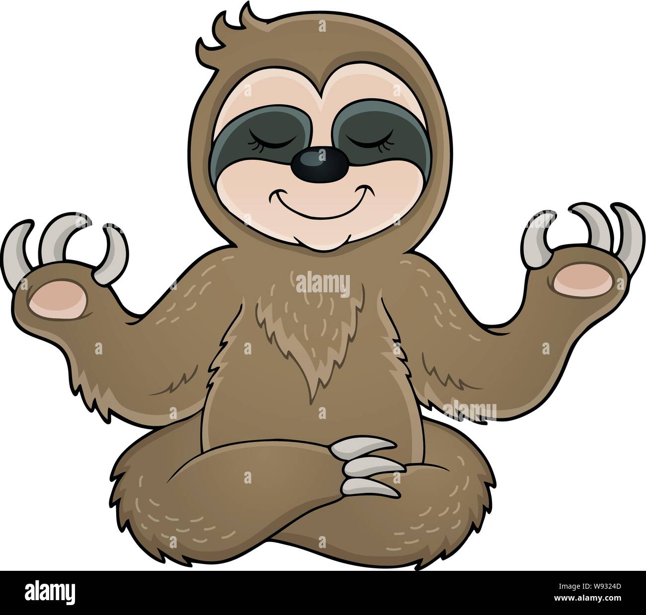 Happy sloth theme image 1 - eps10 vector illustration Stock Vector ...