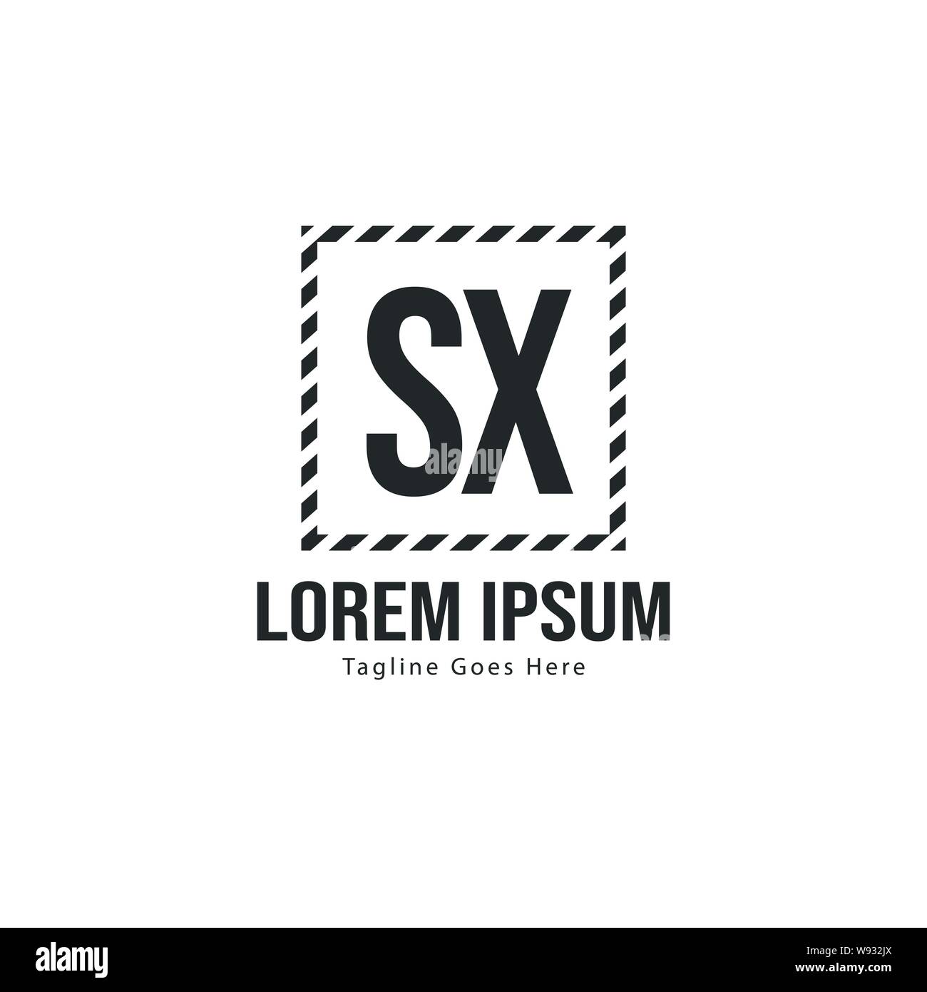 Initial SX logo template with modern frame. Minimalist SX letter logo ...