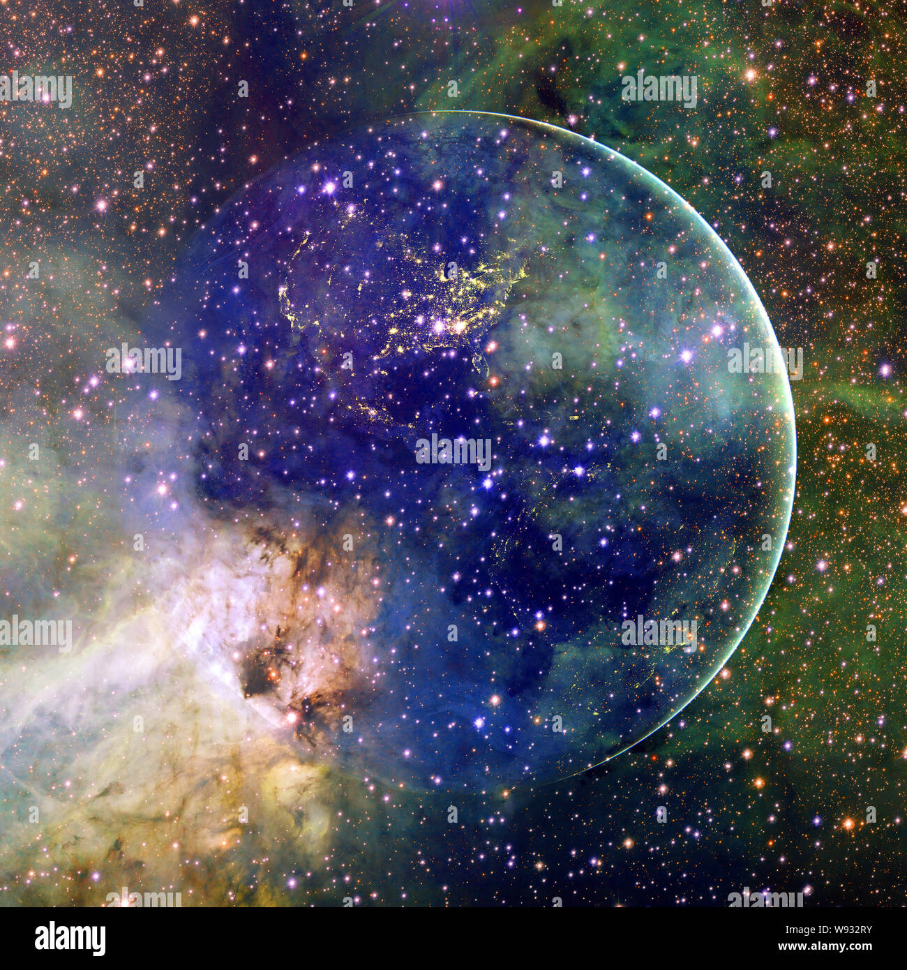 Beautiful view of earth from space. Elements of this image furnished by ...